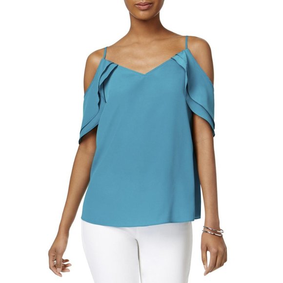 Bar III | Tops | Bar Iii Draped Offtheshoulder Tank T Ocean Pine | Poshmark